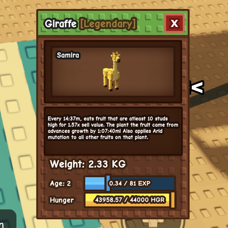 Giraffe | Grow A Garden | Roblox, Video Gaming, Gaming Accessories, In ...