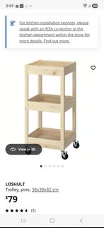 IKEA Loshult Pine Trolley, Furniture & Home Living, Home Improvement ...