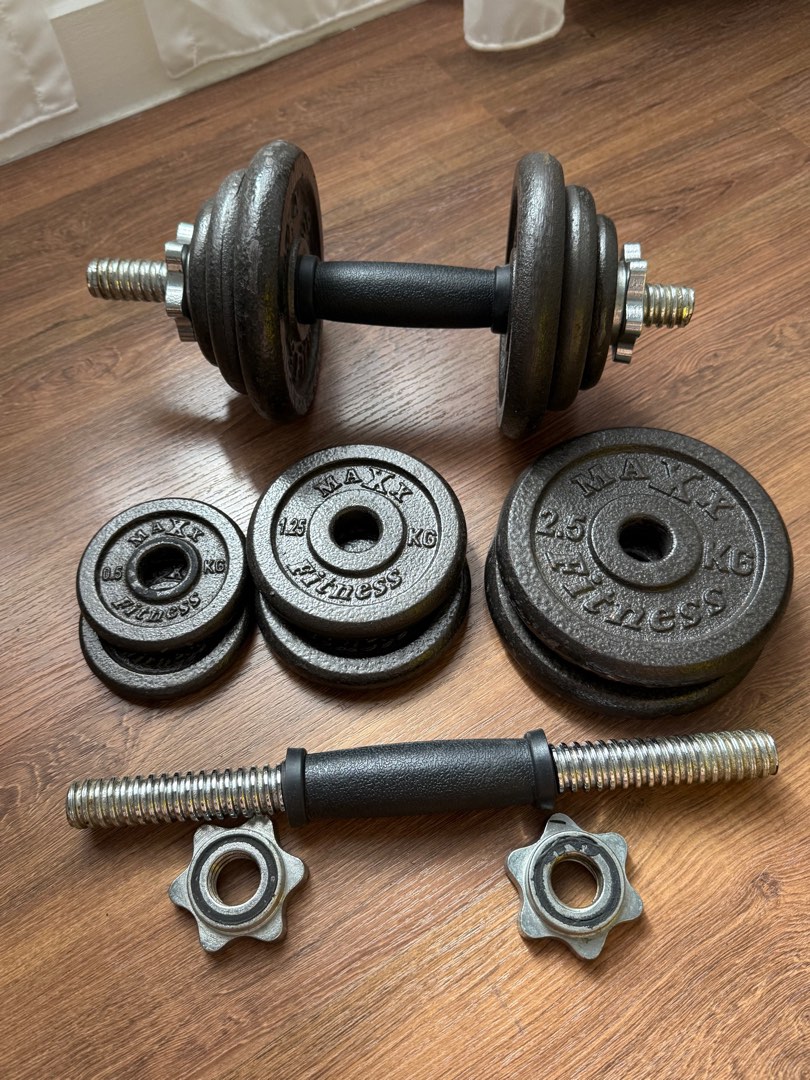 MAXX Fitness Adjustable Dumbbell Set (10kg each), Sports Equipment ...