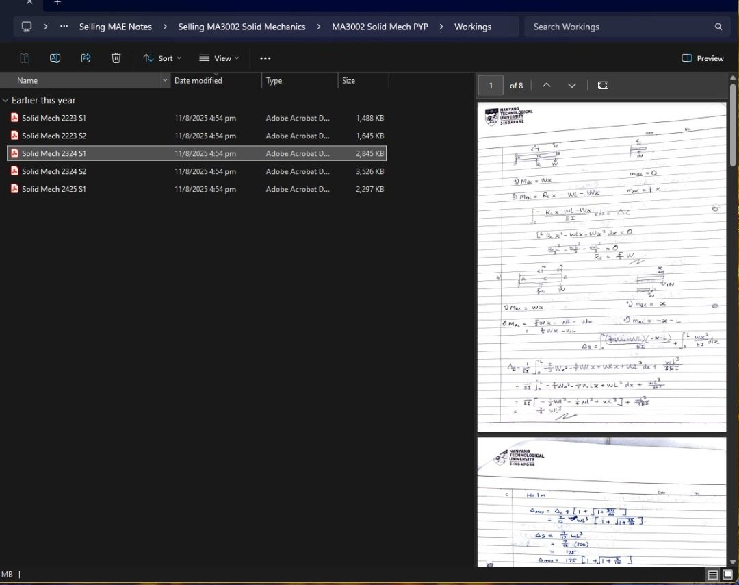NTU MA3002 Solid Mechanics, Hobbies & Toys, Books & Magazines, Assessment Books on Carousell