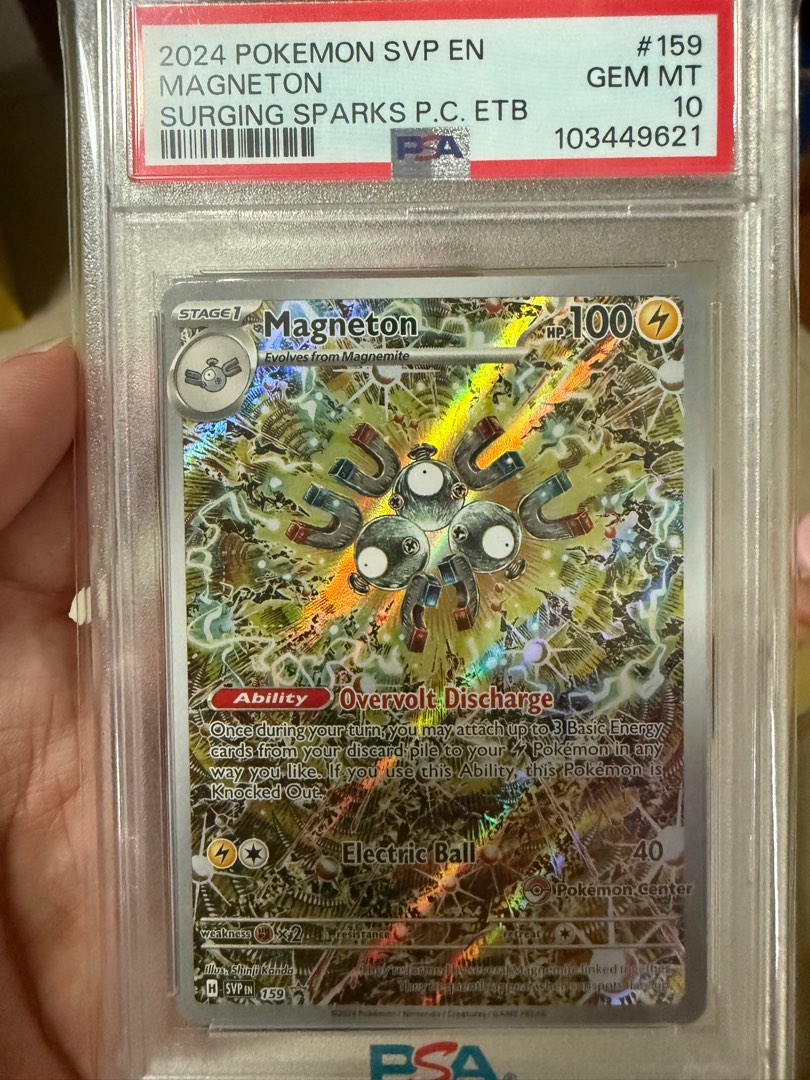 PSA 10 Magneton Surging Sparks Pokemon Center ETB #159, Hobbies & Toys ...