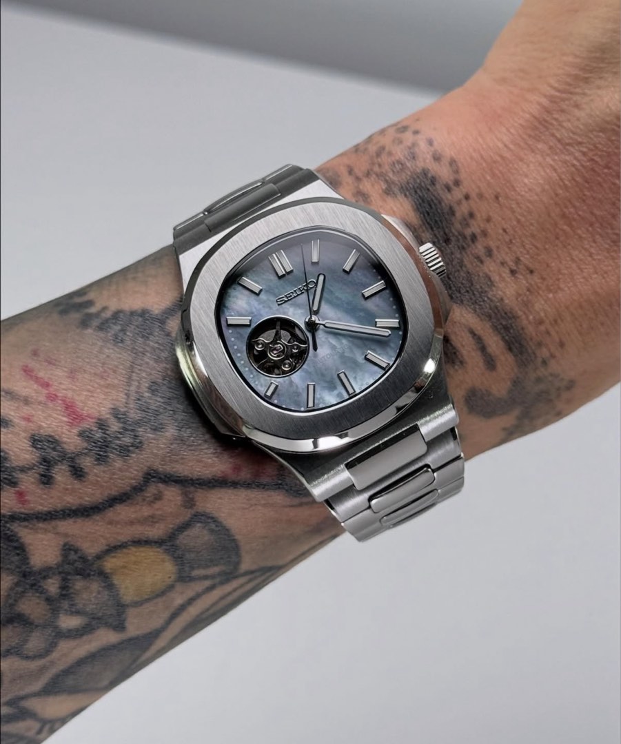 Seiko Nautilus Openheart Mod (Mother of Pearl), Men's Fashion, Watches ...