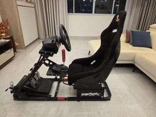 Sim racing rig seat Logitech thrustmaster, Video Gaming, Gaming ...