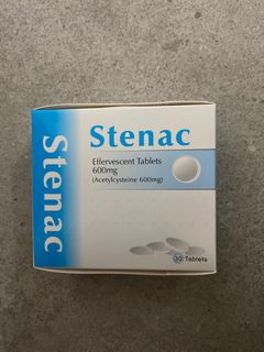 Stenac Effervescent Tablets 600mg acetylcysteine (30 Tablets), Health ...