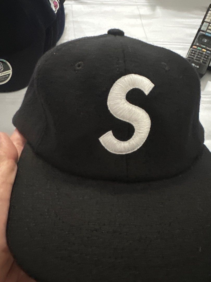 Supreme S Logo 6-Panel Cap - Black, Men's Fashion, Watches ...