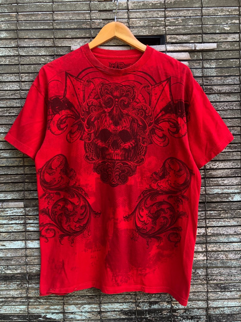 Tshirt MMA Elite Skull Affliction Gothic Style, Men's Fashion, Tops ...