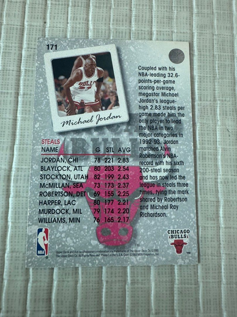 1992-93 Upper Deck Michael Jordan Season Leaders Card, Hobbies & Toys ...
