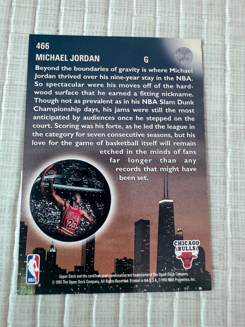 1993 Upper Deck Michael Jordan Skylights Trading Card, Hobbies & Toys ...