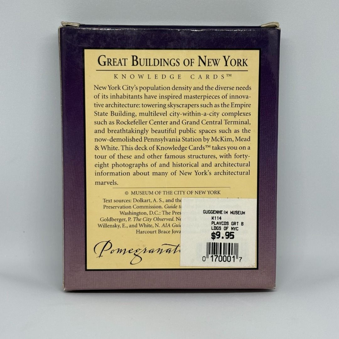 1999 Great Buildings of New York Knowledge Cards from the Guggenheim ...