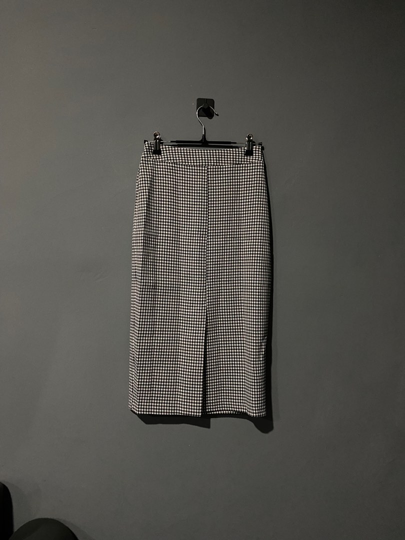 2ND Label made in korea rok midi span honstut pinggang karet belahan ...