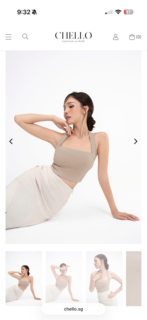 BNWOT CHELLO Baelin Padded Halter Top, Women's Fashion, Tops ...