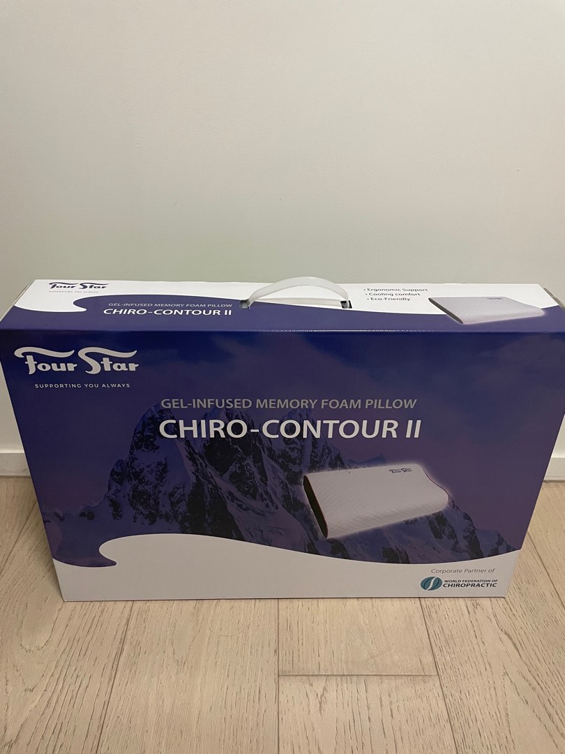 Four Star Chiro-Contour II Gel-Infused Memory Foam Pillow, Furniture ...