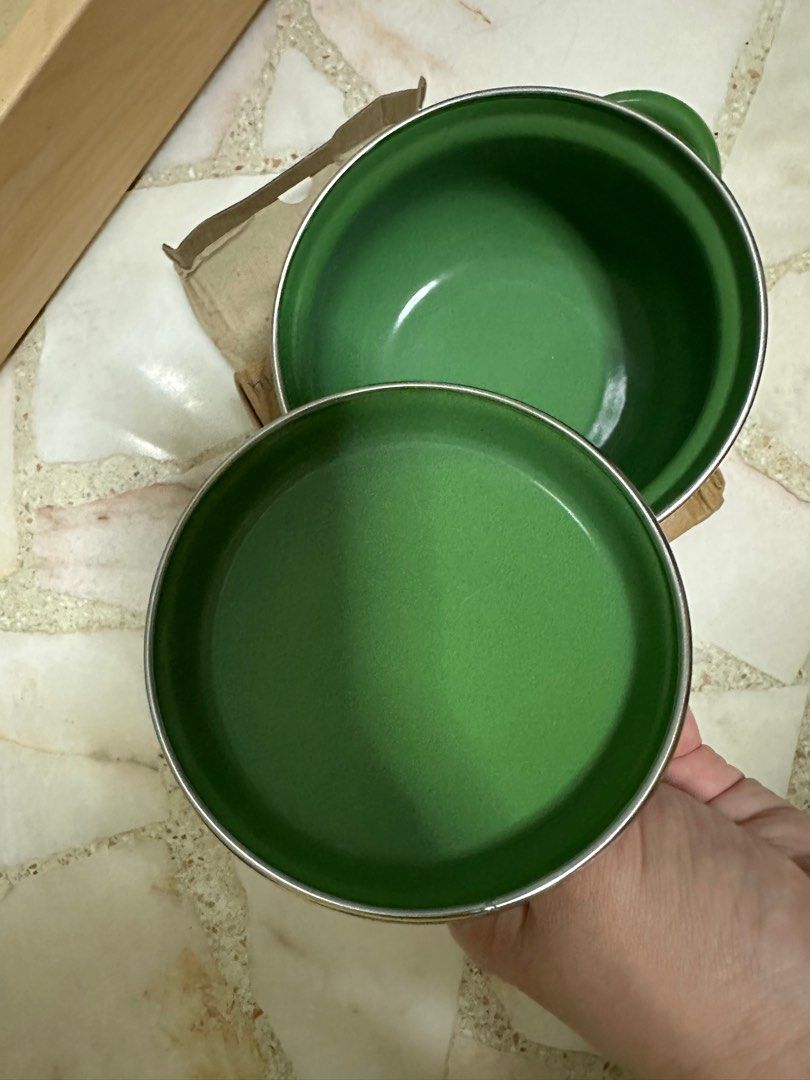 YEAR END SALE! Green Enamel Sauce Pot 12, Furniture & Home Living ...