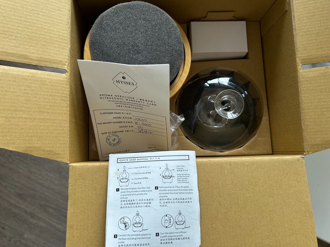 Hysses ultrasonic mist diffuser, Furniture & Home Living, Home ...