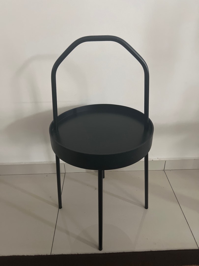 IKEA Burvik Side Table (Hitam / Minimalis), Furniture & Home Living ...