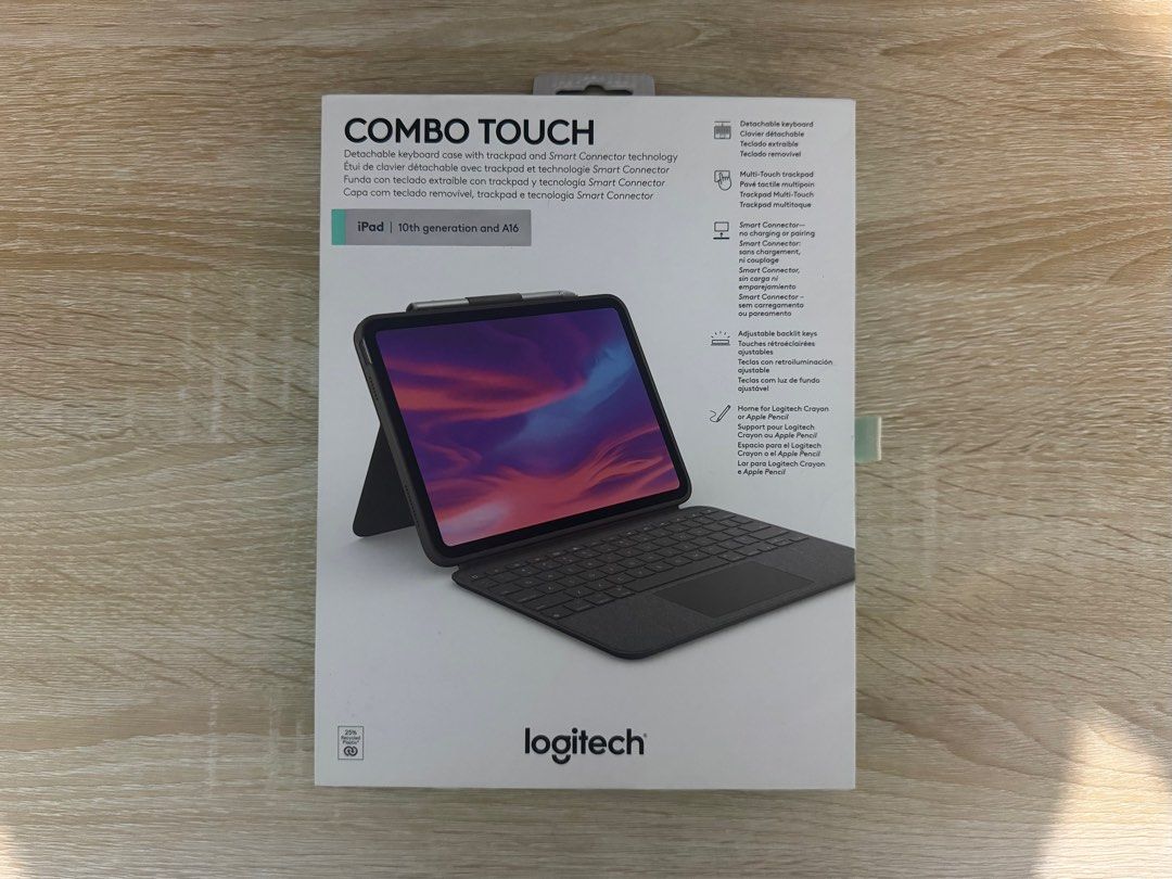 Logitech Combo Touch Keyboard Case Backlit for iPad 10th Gen & A16 ...
