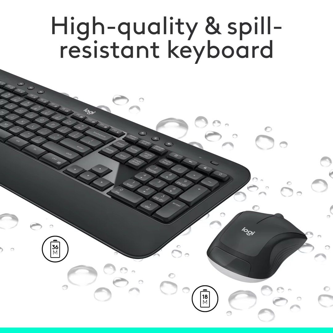 Logitech MK540 Advanced Wireless Keyboard and Mouse Combo for Windows ...