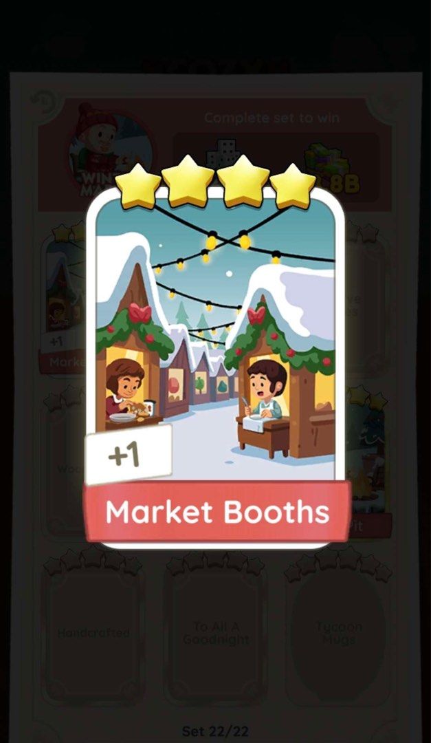 MARKET BOOTHS💜 sticker card monopoly go, Toys & Collectibles, Fan ...