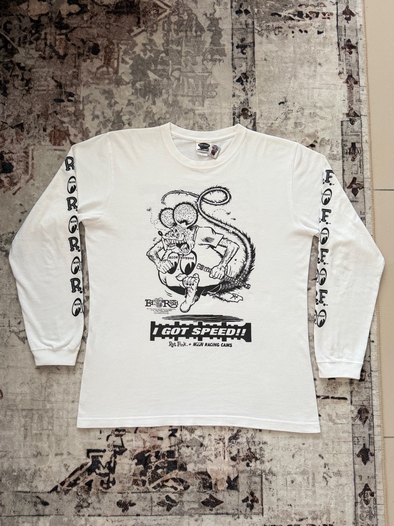 Moon Equipped x Ed Roth Rat Fink Long Sleeve Tee, Men's Fashion, Tops ...