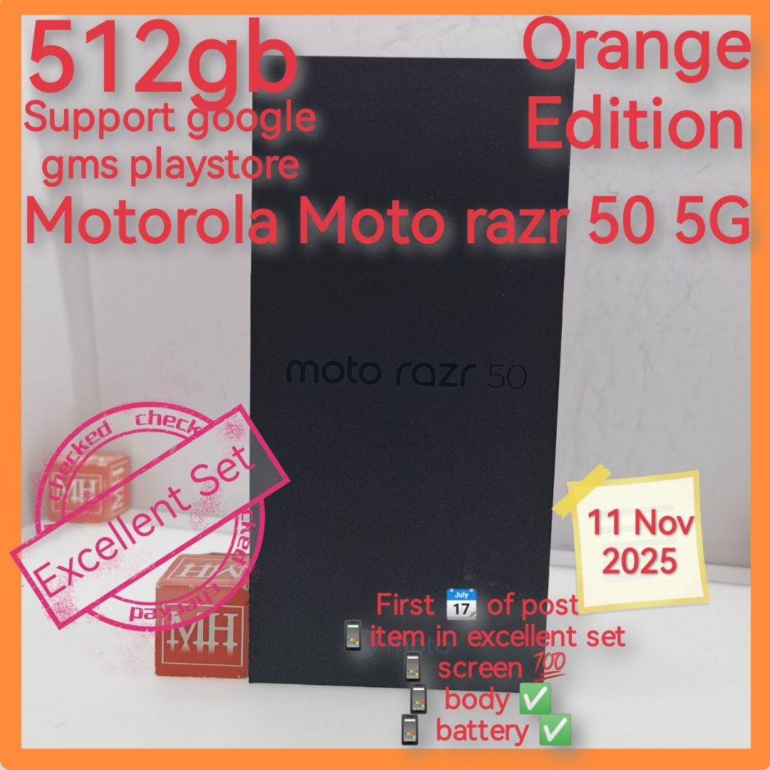 Motorola Razr 50 512GB Spritz Orange, Mobile Phones & Gadgets, Mobile ...