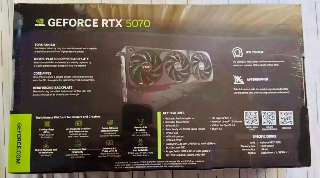 MSI Geforce RTX 5070 Shadow 3x OC 12GB( student Offer/installment ...