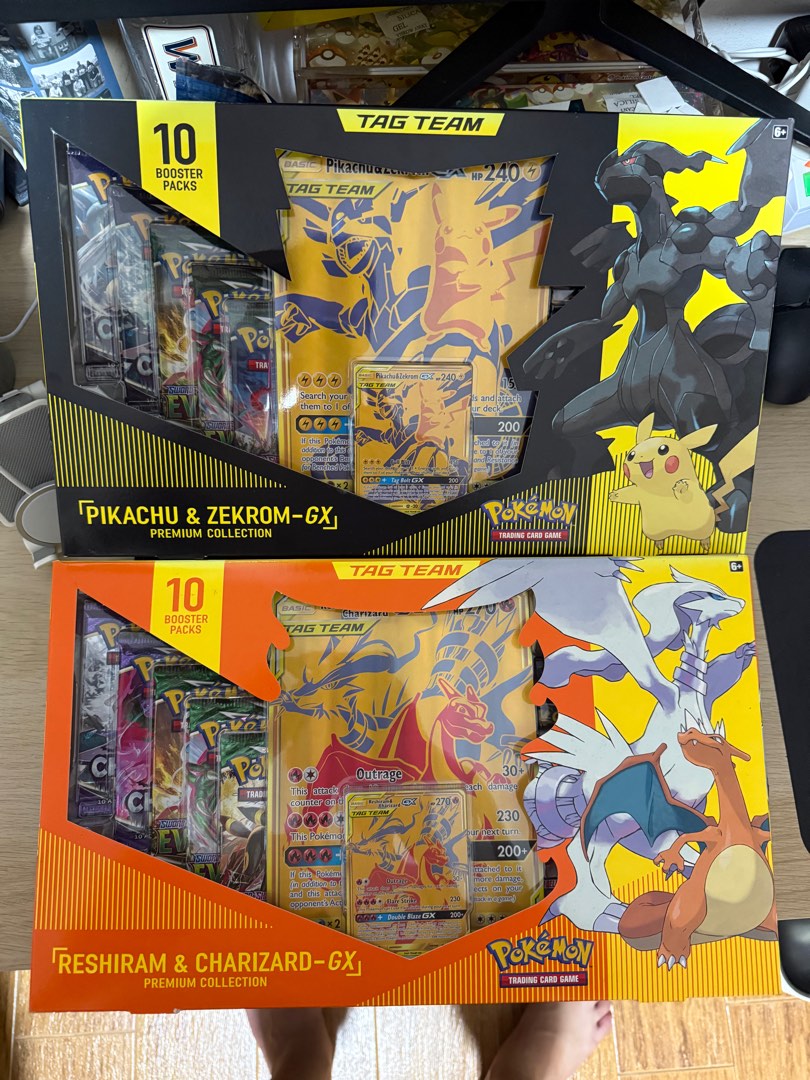 Pokemon TCG Tag Team Premium Collection set pikarom and reshizard ...