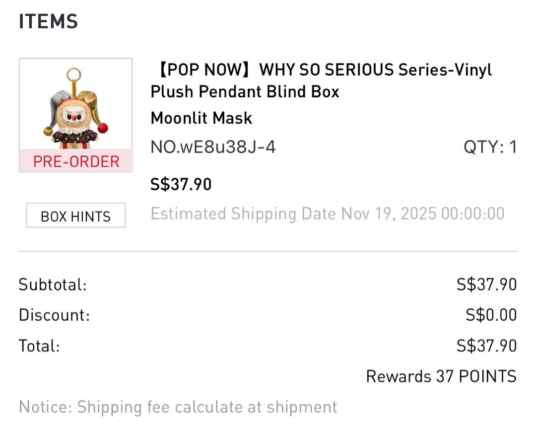 Popmart WHY SO SERIOUS super secret Moonlit is Mask Blind Box, Hobbies ...