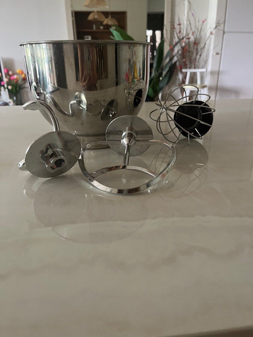 Stainless Steel Kitchen Mixer Bowl and Attachments, TV & Home ...
