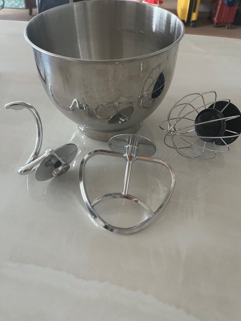 Stainless Steel Kitchen Mixer Bowl and Attachments, TV & Home ...