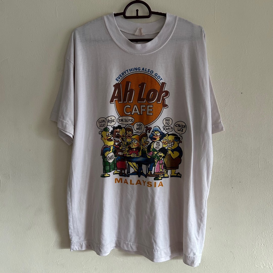 Vintage Malaysia Ah Lok Cafe like hard rock tee, Men's Fashion, Tops ...