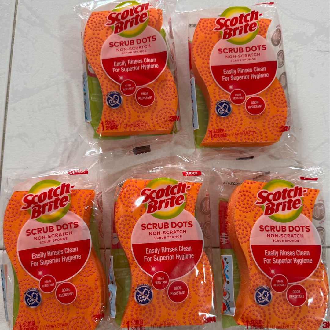3M Scotch Brite Scrub Dots • Non-scratch scrub sponge • Stain resistant ...