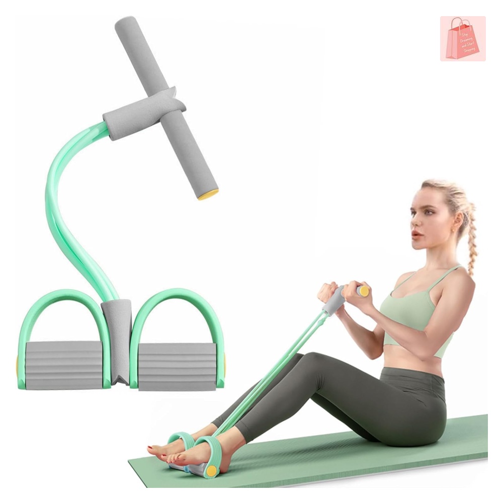 6-Tube Elastic Pedal Puller Resistance Band, Natural Latex Tension Rope ...