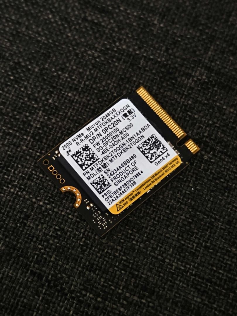 🚀 2TB Micron 2500 Gen4 2230 NVMe SSD | 232-Layer NAND | 100% Health ...
