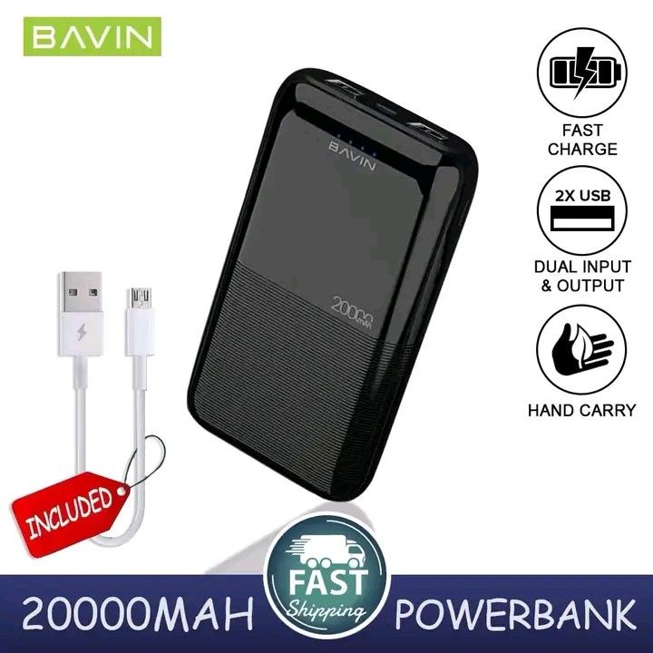 🌟 Original BAVIN PC091 PowerBank 20000Mah Fast Charging with Dual USB ...