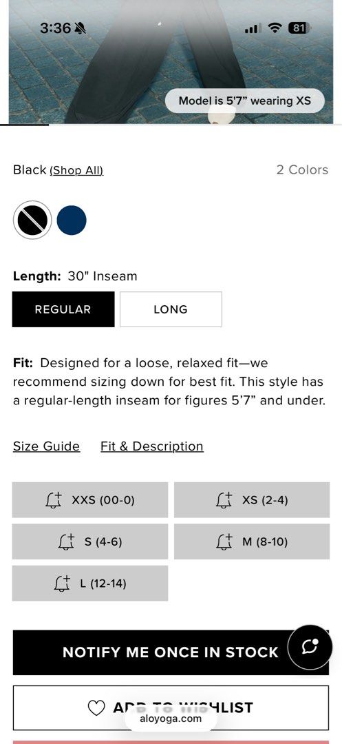 Alo Yoga Suit Up Trouser (Regular) - Black, Women's Fashion, Activewear ...