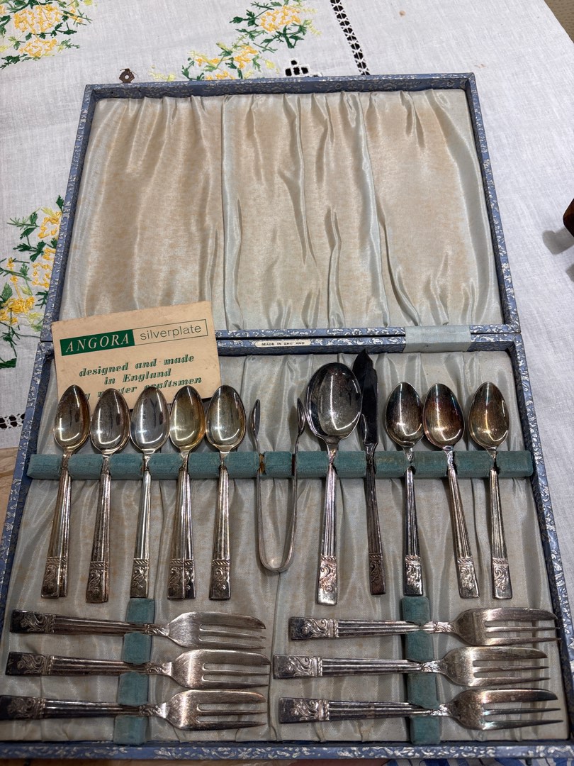 Angora silver plated made in England cutlery set, Furniture & Home ...