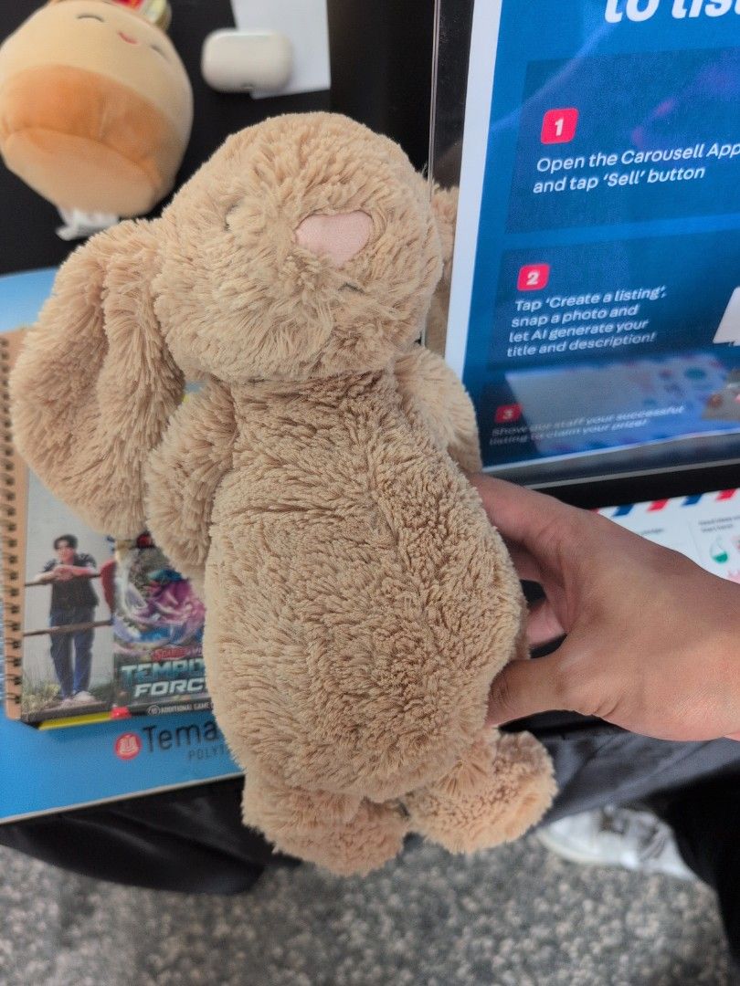 Brown Plush Bunny Toy, Hobbies & Toys, Toys & Games on Carousell