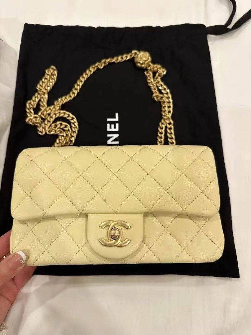 Chanel 23S camellia rectangle pearl crush mini, Luxury, Bags & Wallets ...