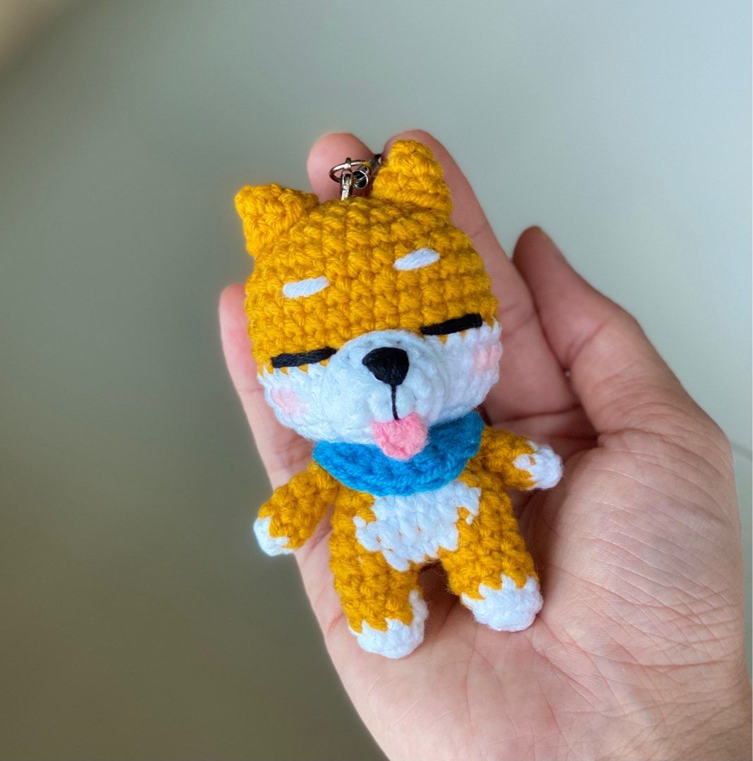Crochet Shiba Inu Blue Bib, Hobbies & Toys, Stationery & Craft ...