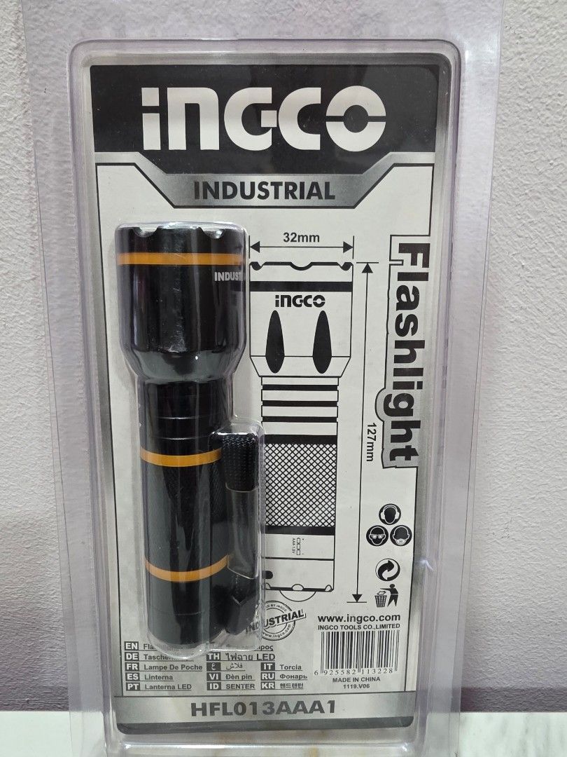 Ingco Industrial Flashlight HFL013AA1, Sports Equipment, Hiking ...