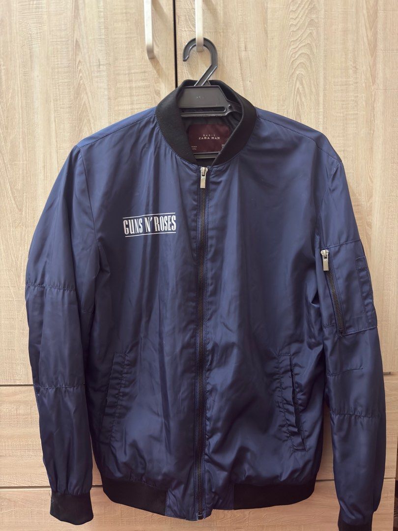 Jacket bomber Zara Gun N roses, Men's Fashion, Coats, Jackets and Outerwear on Carousell