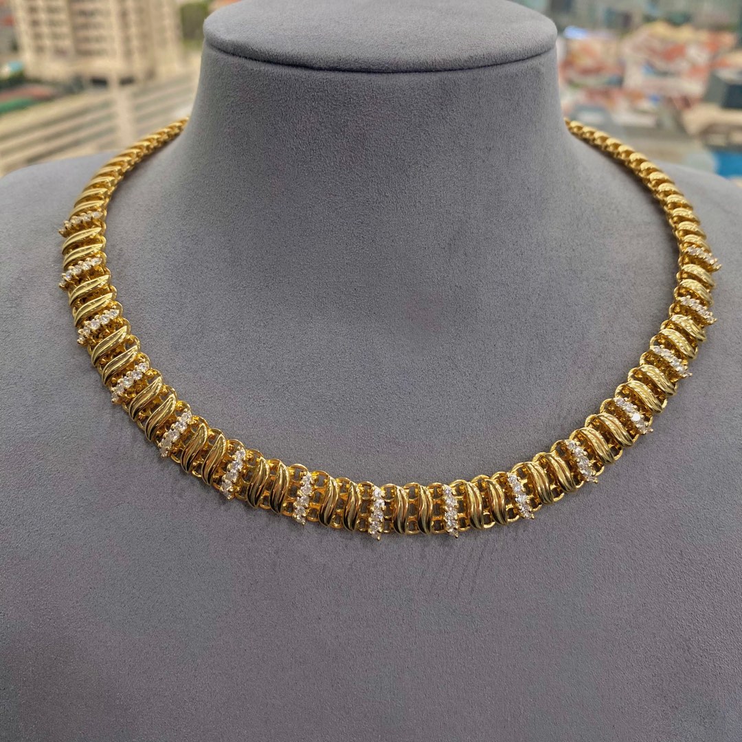 Je Taime Diamond Gold Necklace H511241402, Women's Fashion, Jewelry ...