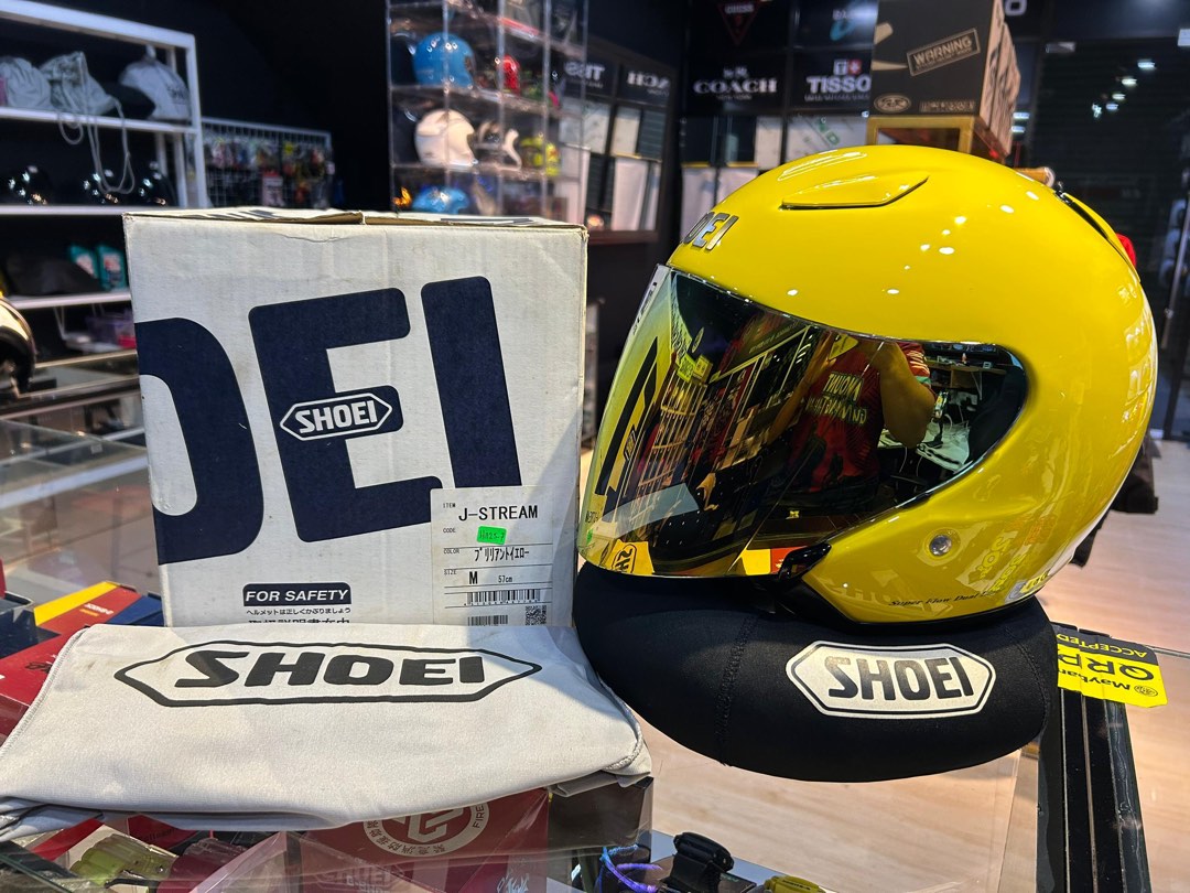 SHOEI Jstream yellow original, Motorcycles, Motorcycle Apparel on Carousell