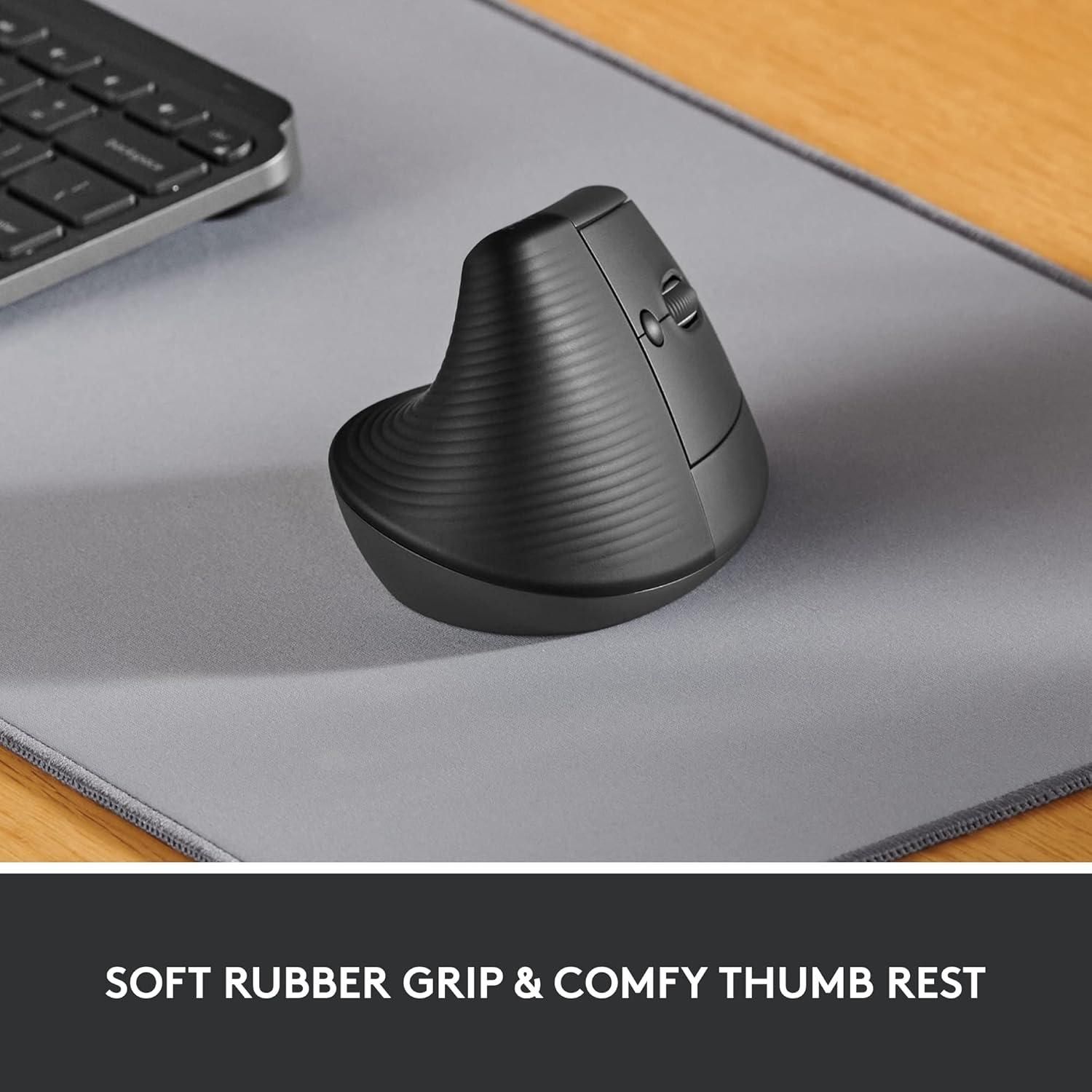 Logitech Lift Vertical Ergonomic Mouse Wireless Bluetooth Or Logi Bolt ...