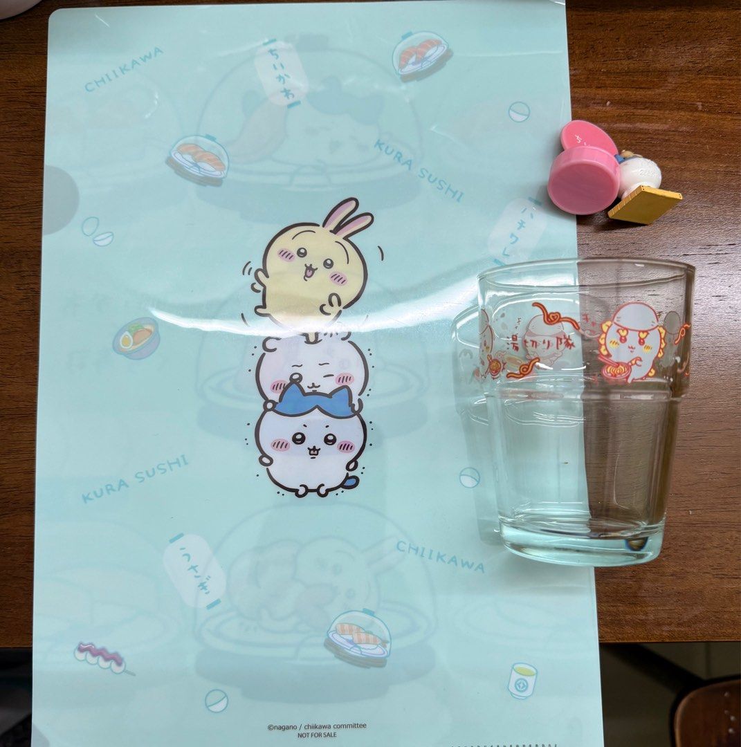 Nagano Chiikawa Hachiware Usagi A4 File Glass Cup Set, Hobbies & Toys ...