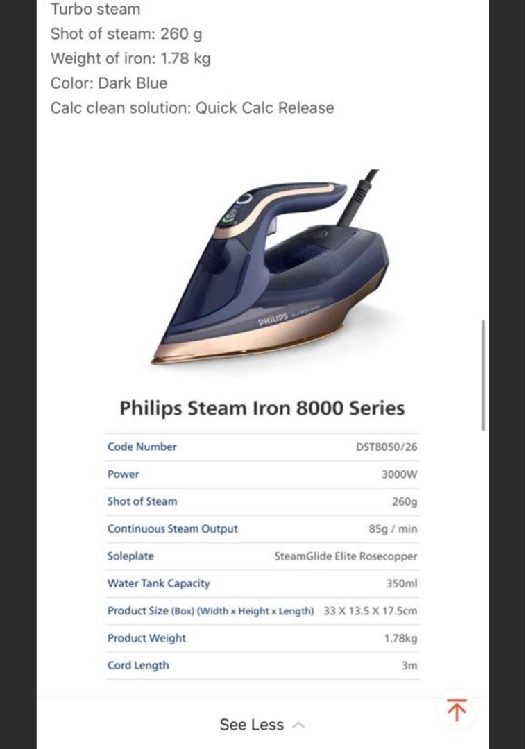 Philips steam iron, Furniture & Home Living, Cleaning & Homecare ...