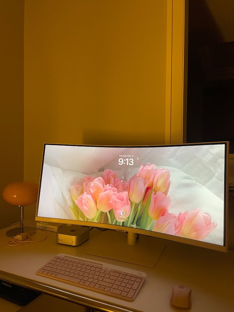 Pink and White Samsung x Mac Mini M4 Complete Desktop Setup, Computers ...