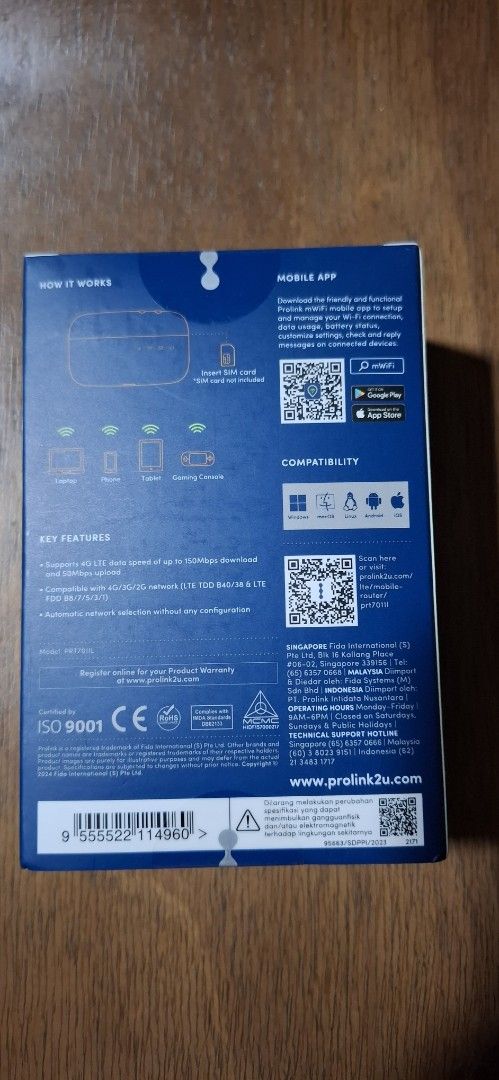 Prolink Portable 4G LTE Wi-Fi Hotspot / Mobile Router - PRT7011L ...