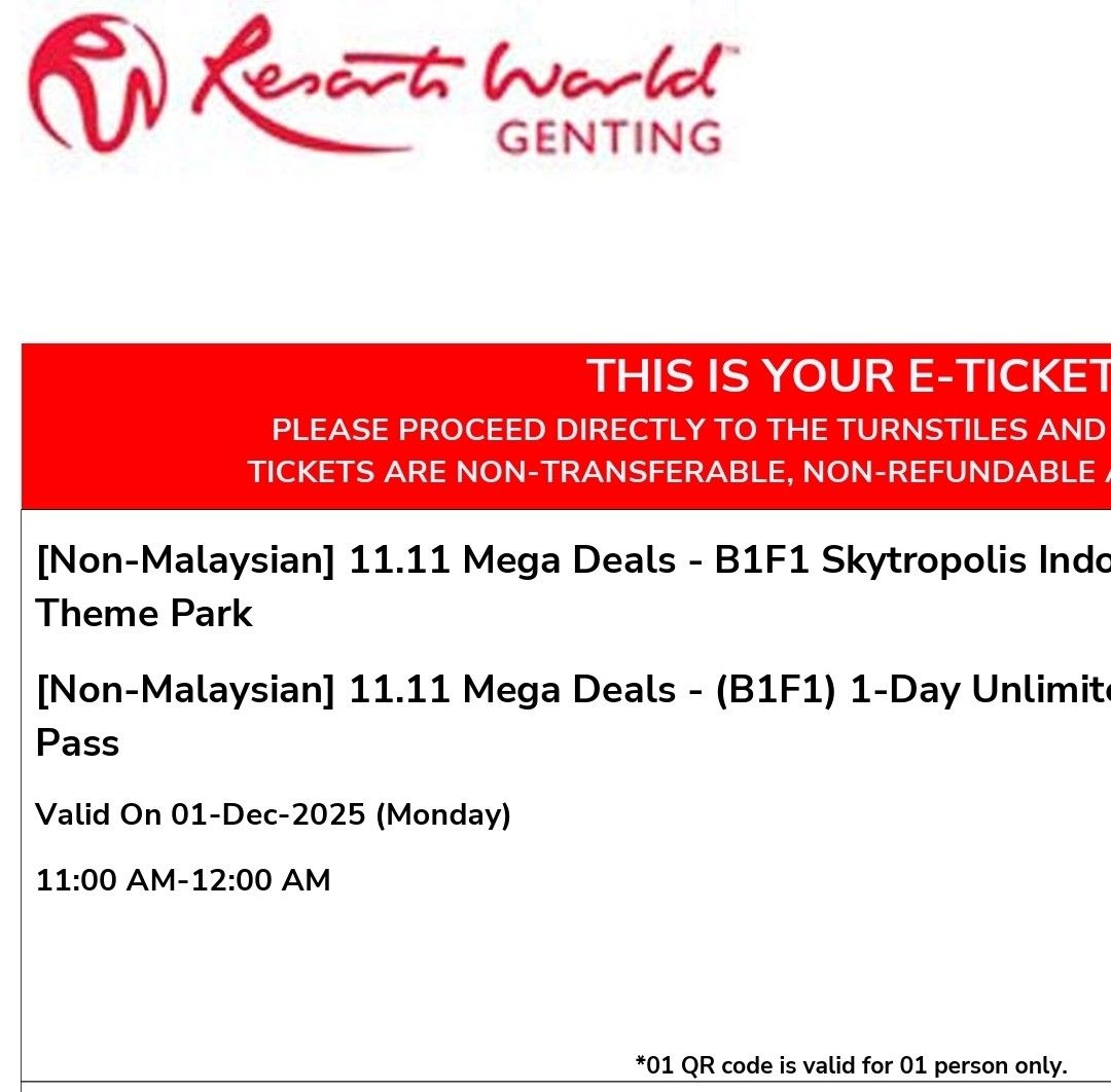 Resorts World Genting Skytropolis Indoor Theme Park Ticket, Tickets ...