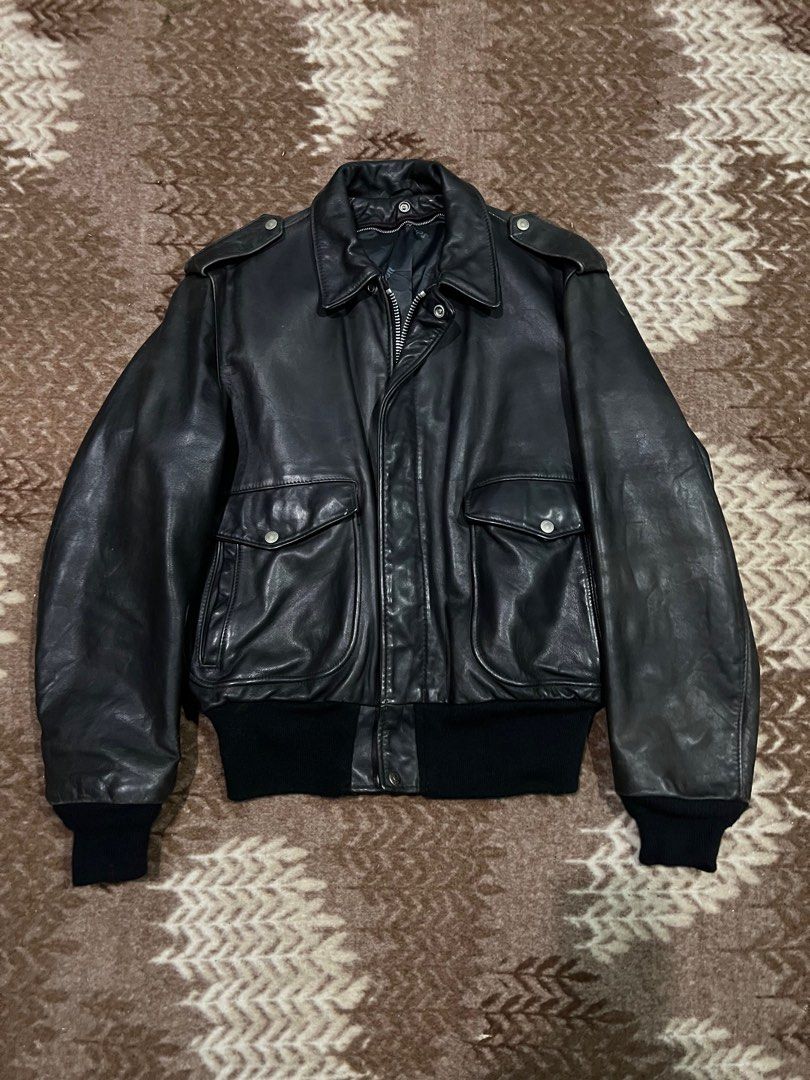 Schott Leather Jacket A2 made in USA, Men's Fashion, Coats, Jackets and ...